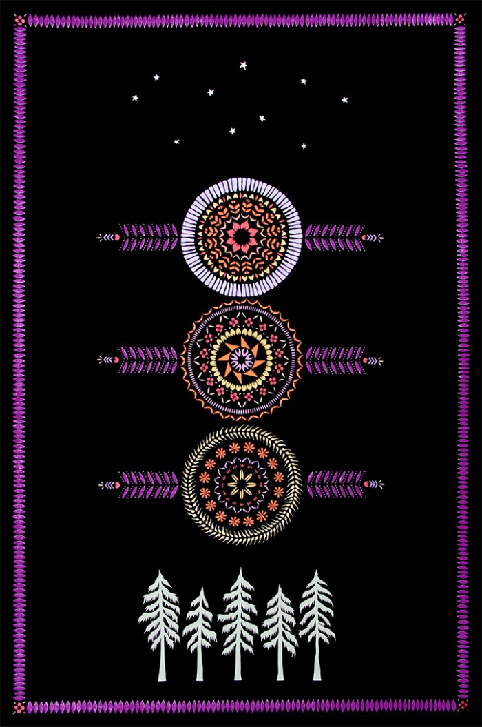 New Moon Slowly Sinking – Cut Paper Art | RuralPearl.com
